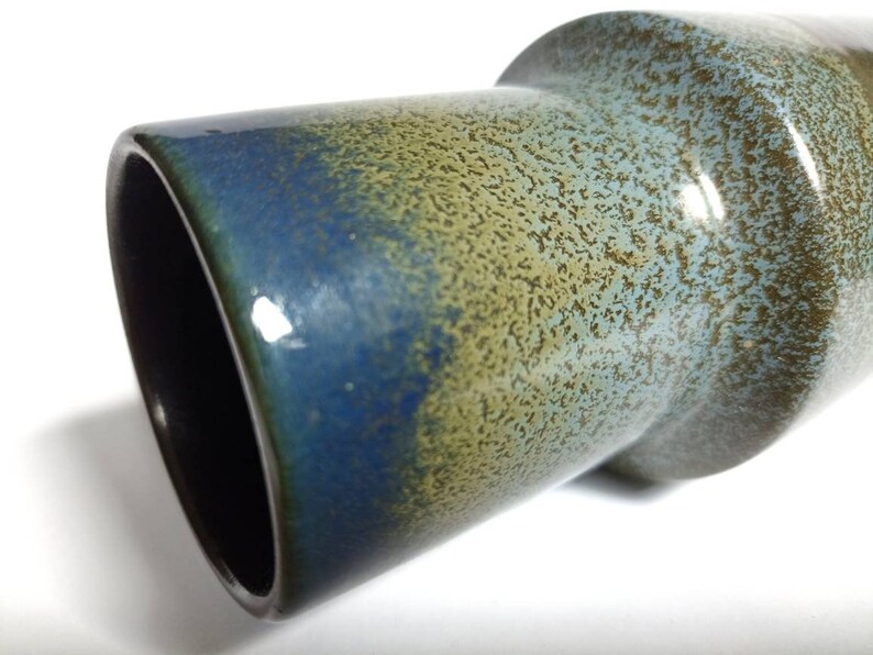 Vintage Peter Simon Gerz Ceramic Vase, Green Blue Glaze, West German ...