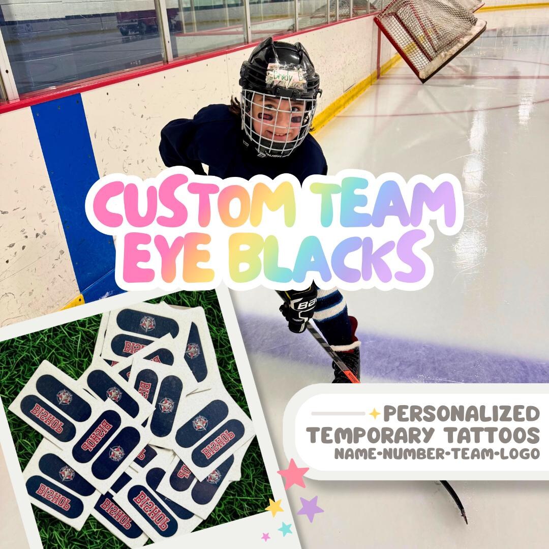Custom TEAM Eye Black Tattoos – Personalized Team Eye Blacks With Logo ...