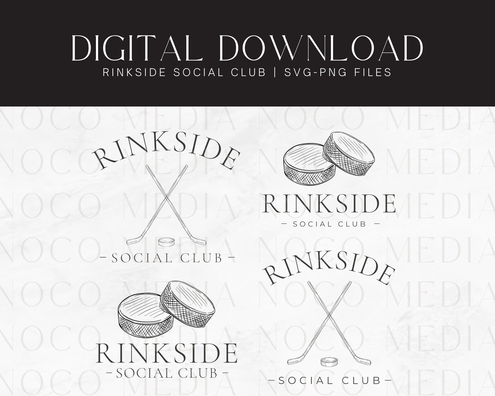 Rinkside Social Club Bundle, Hockey Mom Bundle, Hockey Svg Bundle ...