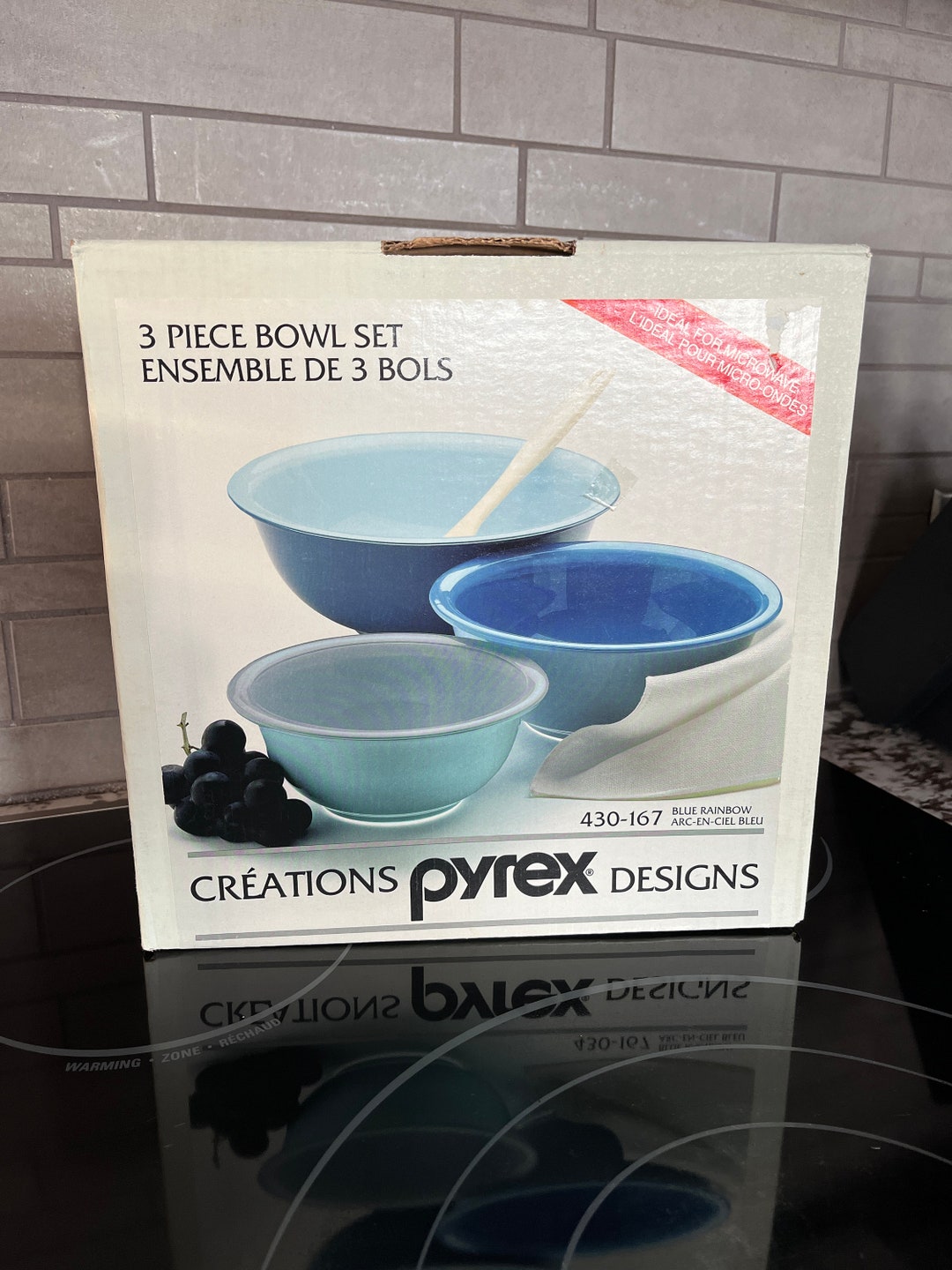 3 Pc. Blue Rainbow Pyrex Nesting Bowls - Vintage Kitchen Glass Bowls - Etsy