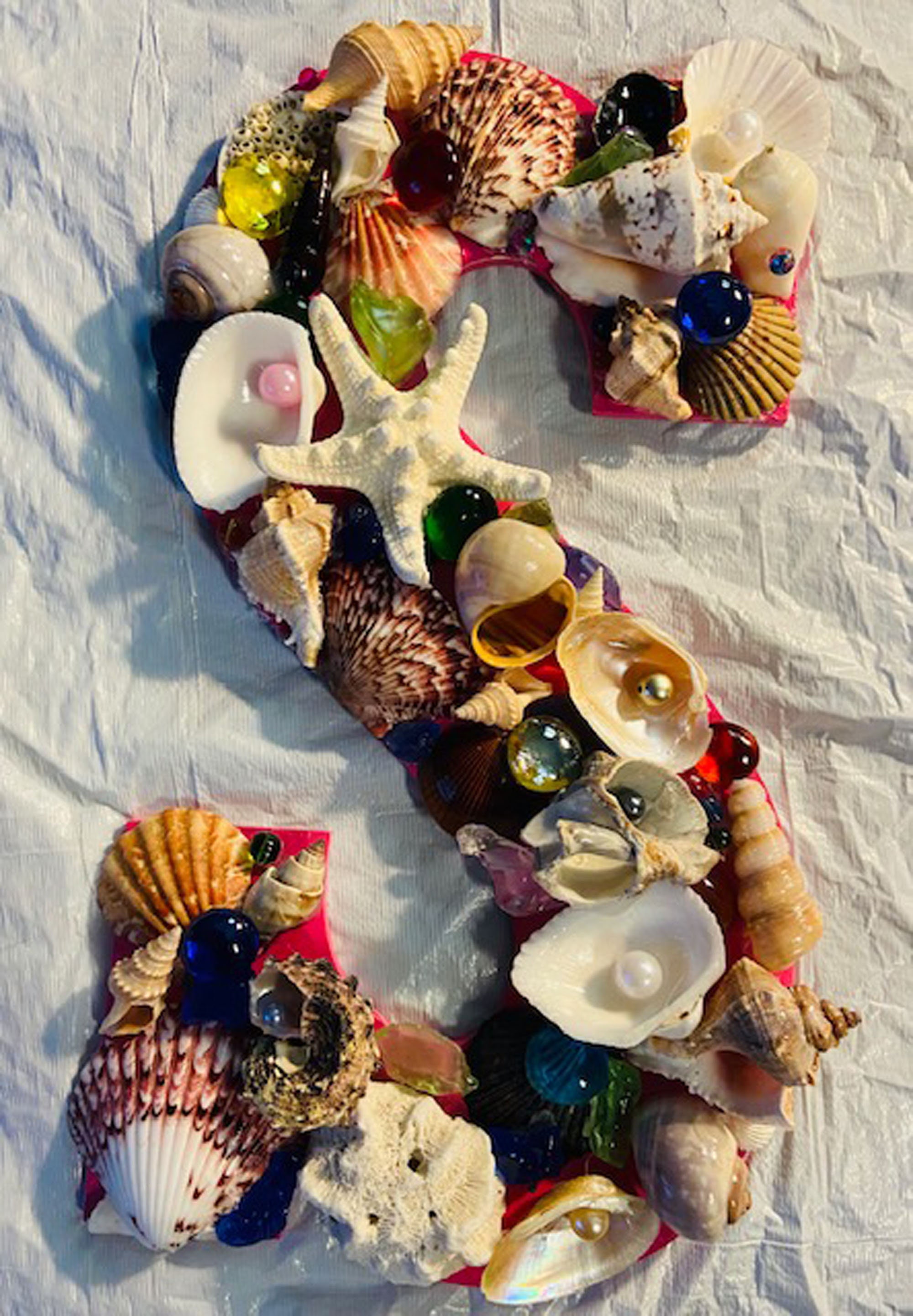 Unique Shell Art Initials Approximately 8 x 10 | Etsy