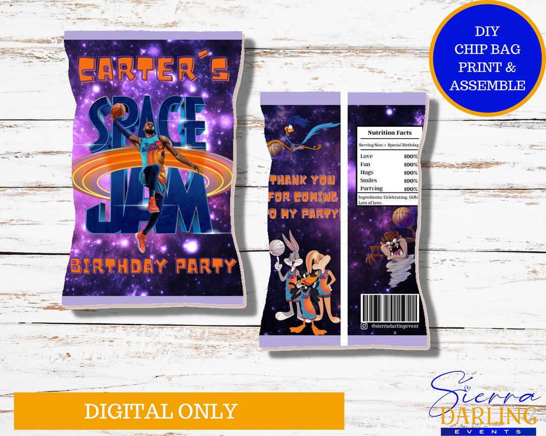 DIY Space Jam Legacy Chip Bag Template - Etsy