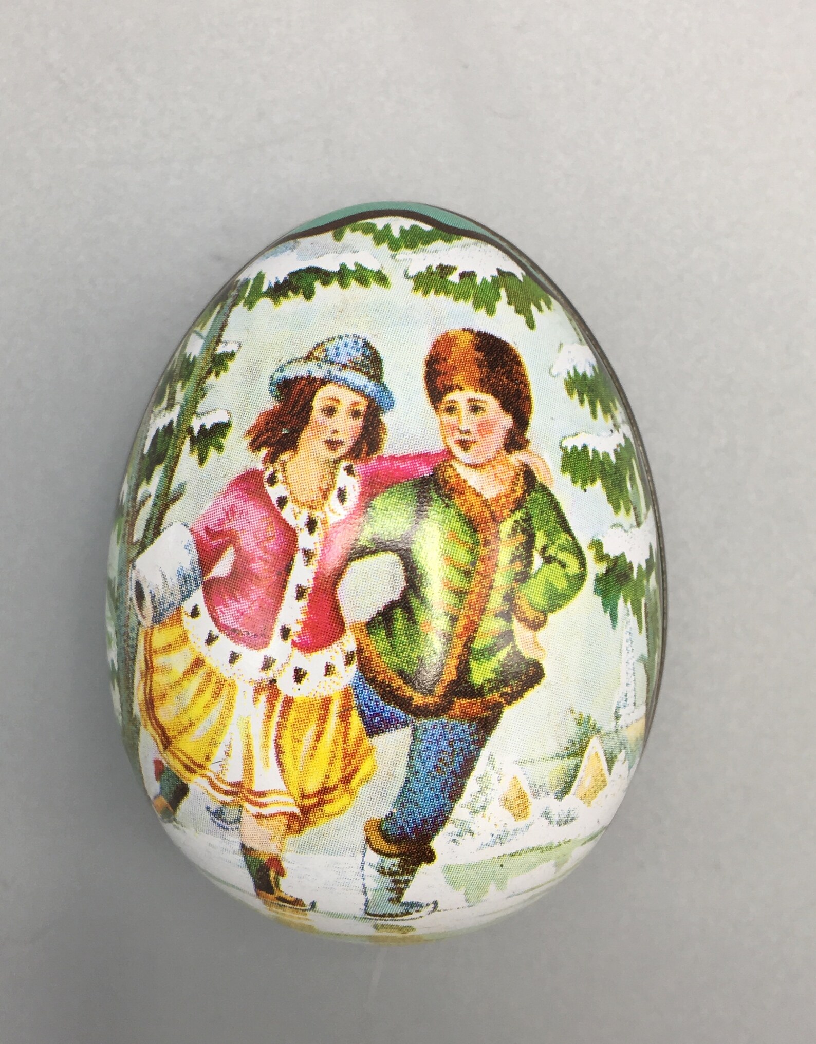 Tin Litho Easter Egg Ian Logan Design Egg Boy and Girl Ice - Etsy