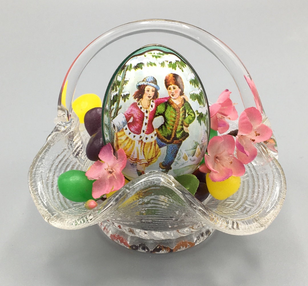 Tin Litho Easter Egg Ian Logan Design Egg Boy and Girl Ice - Etsy