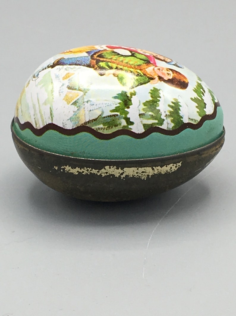 Tin Litho Easter Egg Ian Logan Design Egg Boy and Girl Ice - Etsy