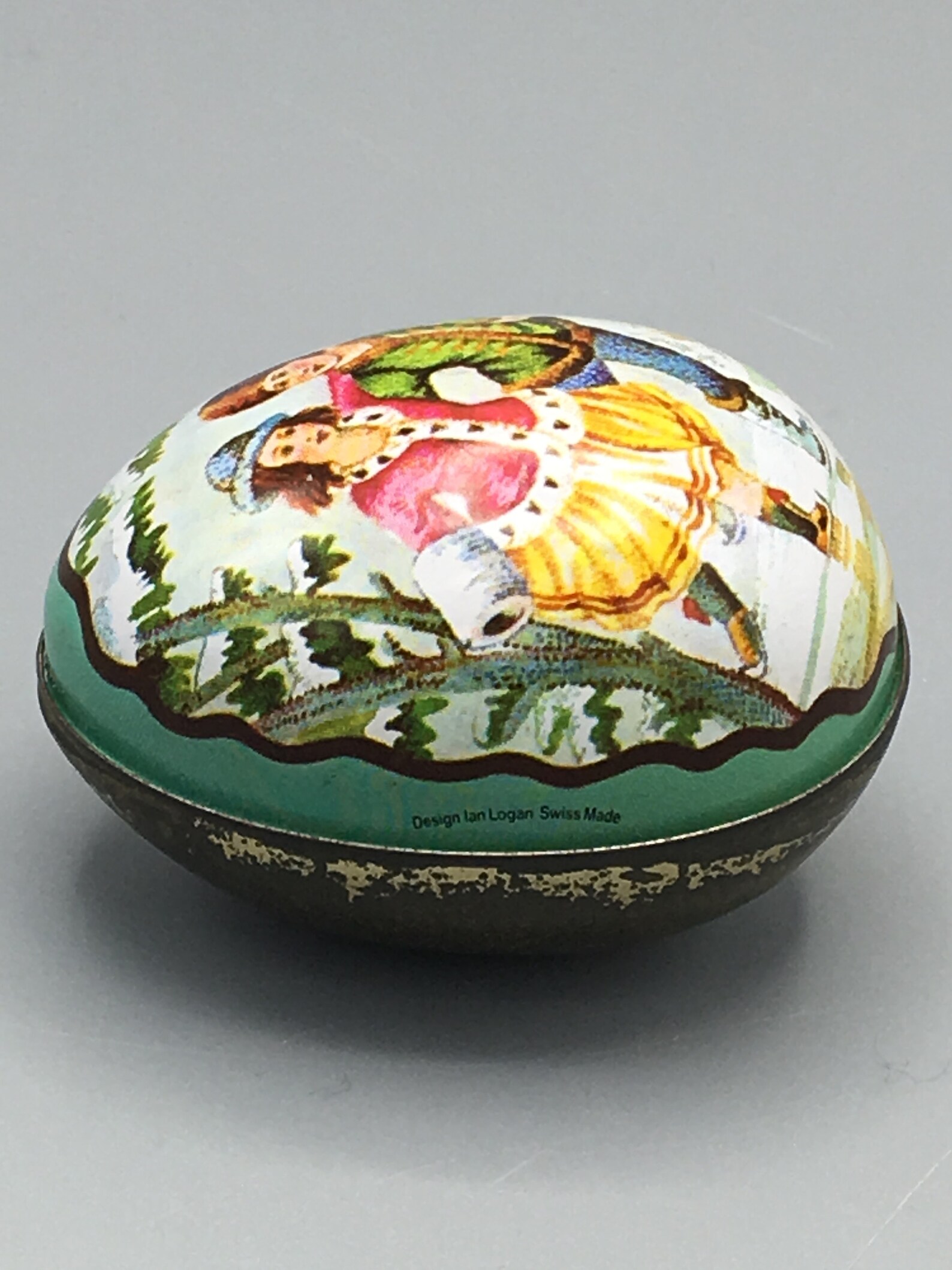 Tin Litho Easter Egg Ian Logan Design Egg Boy and Girl Ice - Etsy