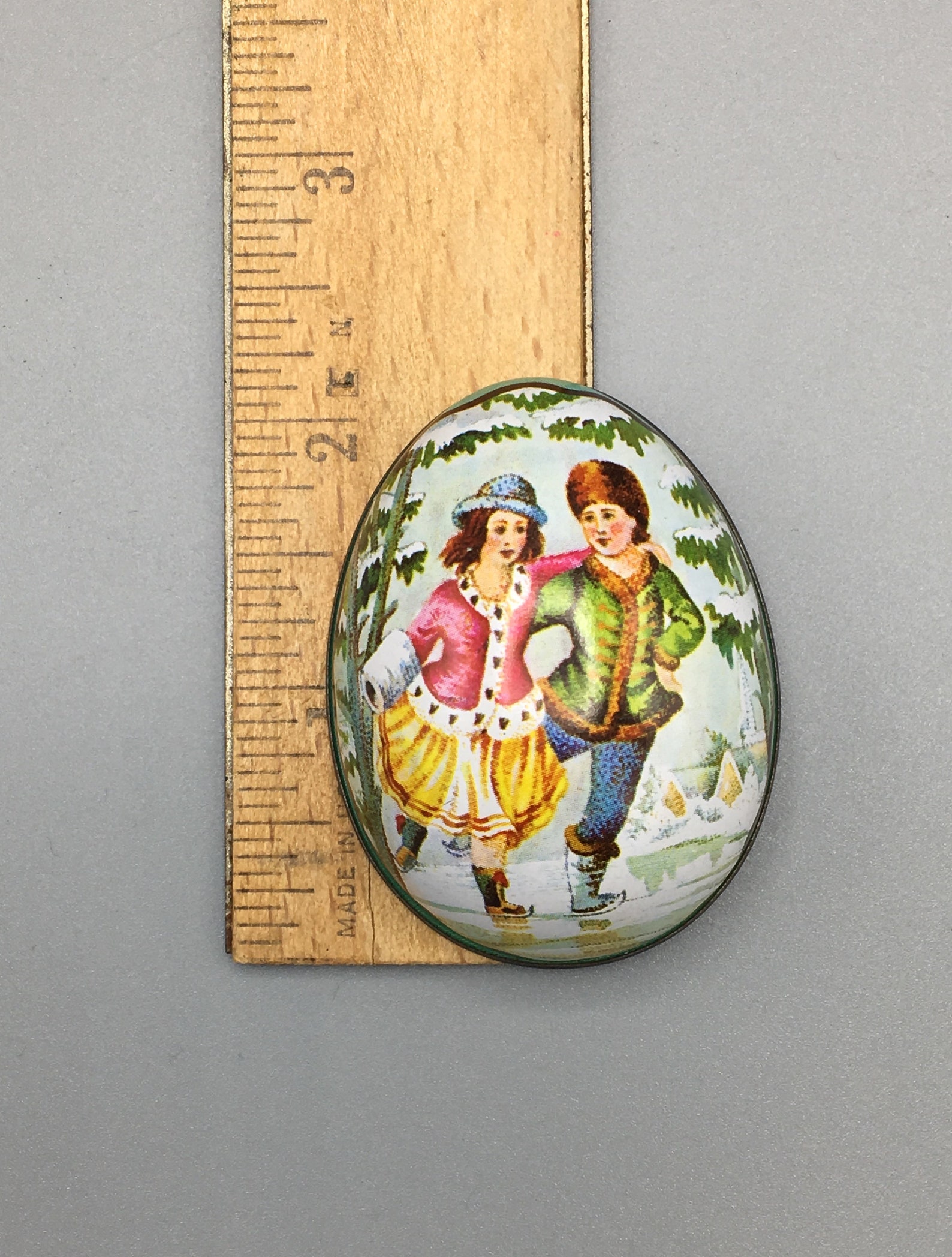Tin Litho Easter Egg Ian Logan Design Egg Boy and Girl Ice - Etsy