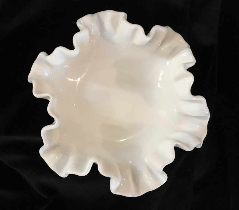 Fenton Milk Glass Hobnail Double Ruffle Bon-bon Dish - Etsy