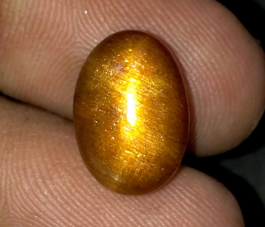 5 Carat, Top Grade Copper Star Sunstone Cabochon, Loose Sunstone, Star ...