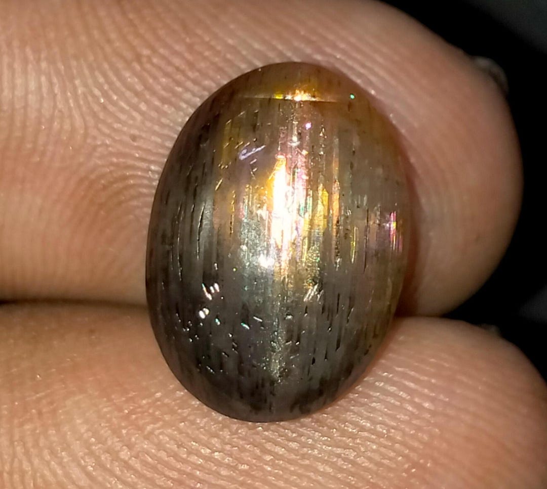 4 Carat, Top Grade Bio Color Star Sunstone Cabochon Loose Sunstone Star ...