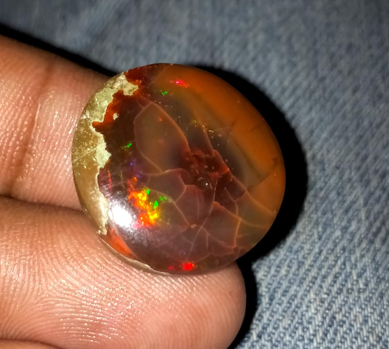 Natural Ethiopian Mezezo Shewa Opal, Polished Chocolate Opal, 20x20x9 MM, Mezezo Fire Opal ...