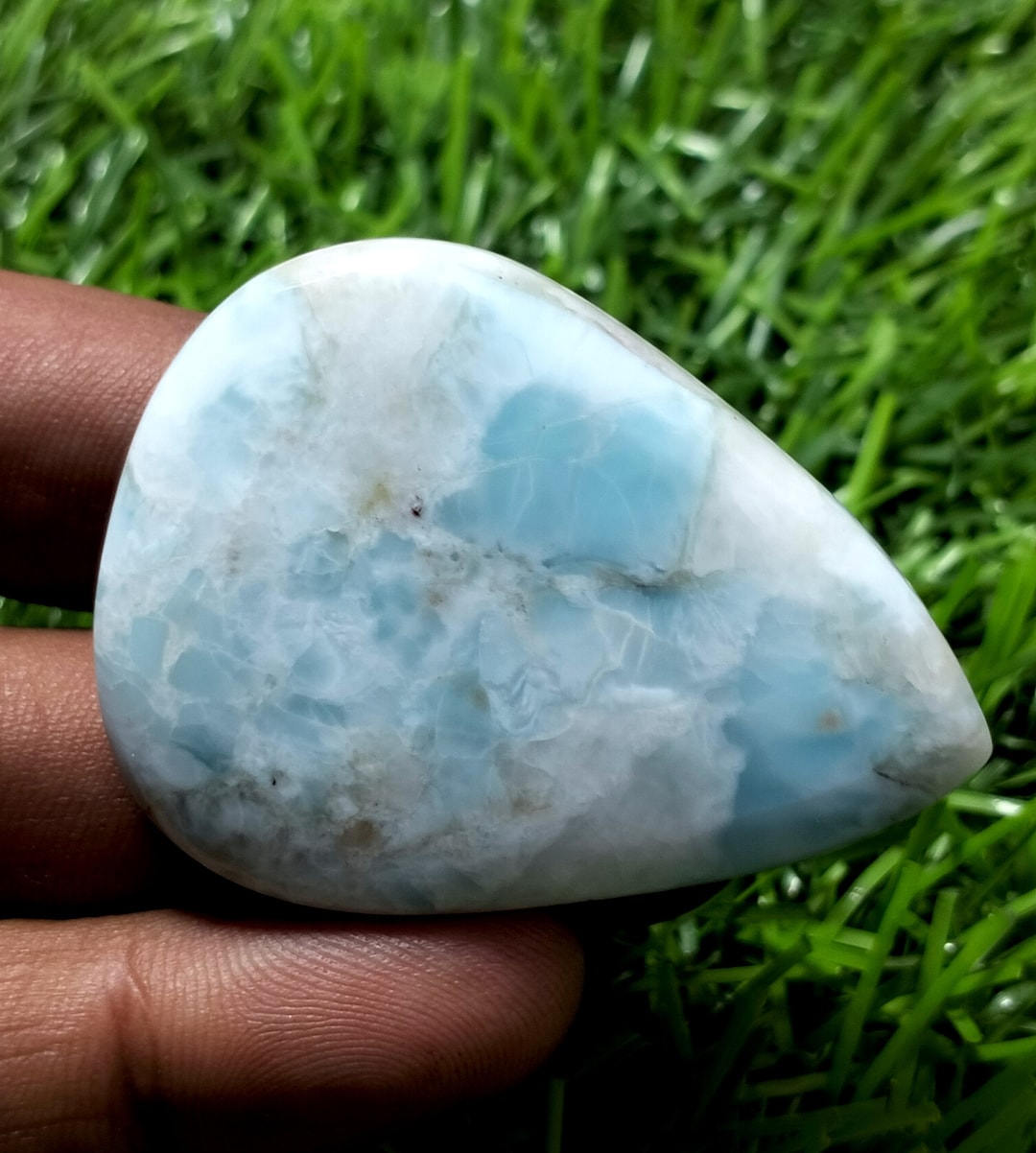 90 CT, Larimar Gemstone, Best Quality Larimar, Loose Gemstone Cabochon Larimar, 45x35x8 MM ...