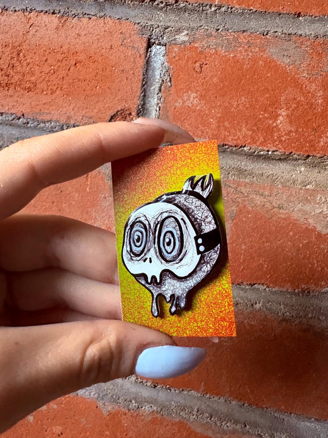 Shrinky Dink Pin //custom Pin// Art Button// Goth Pin// Alternative Pin ...