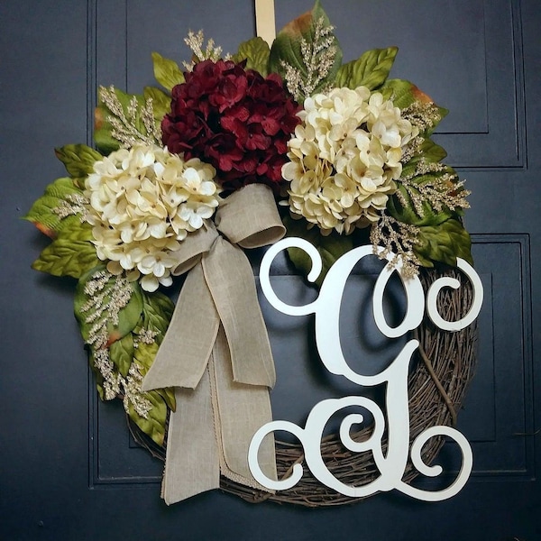 Initial Wreath - Etsy