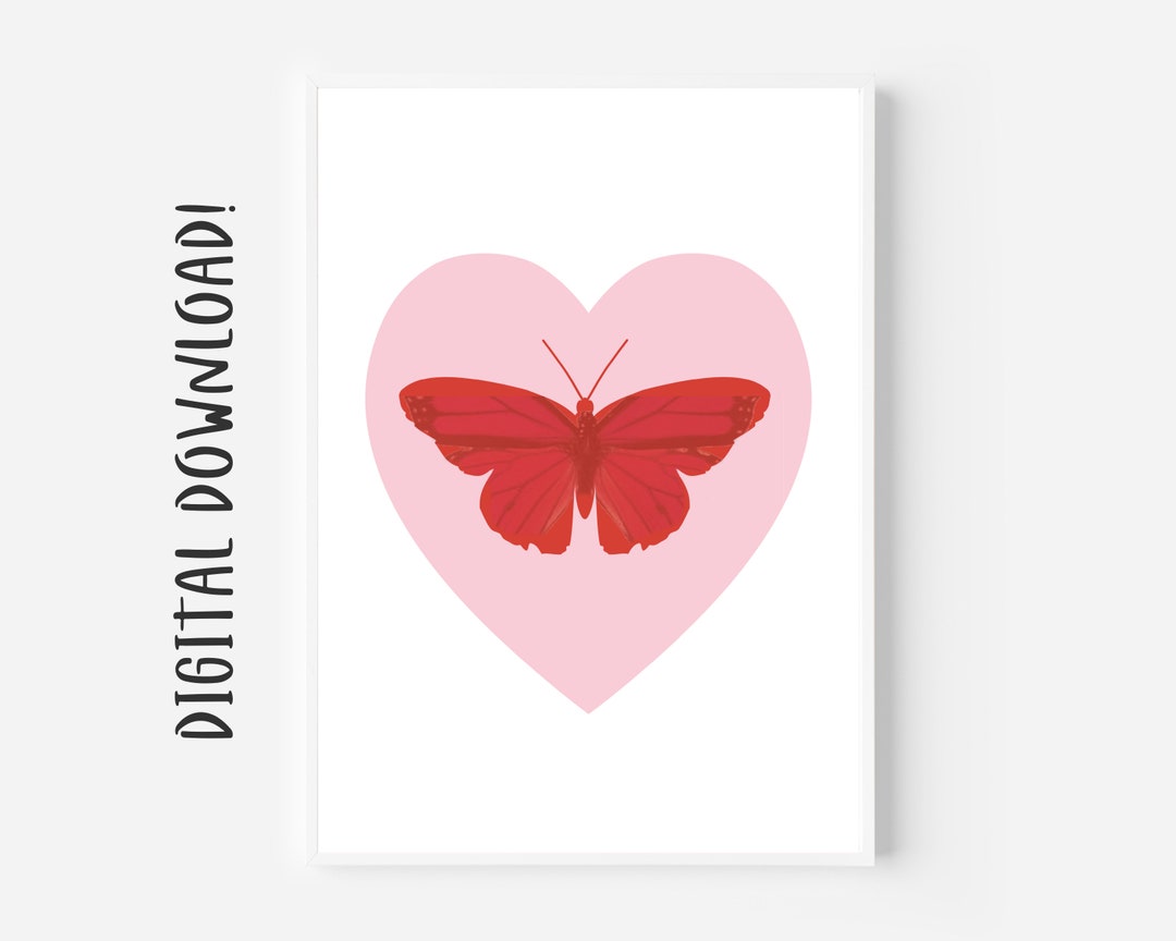 Pink Butterfly Painting Butterfly Wall Decor Butterfly Art - Etsy