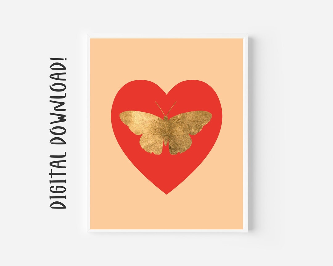 Gold Butterfly Painting, Butterfly Wall Decor, Butterfly Art Print ...