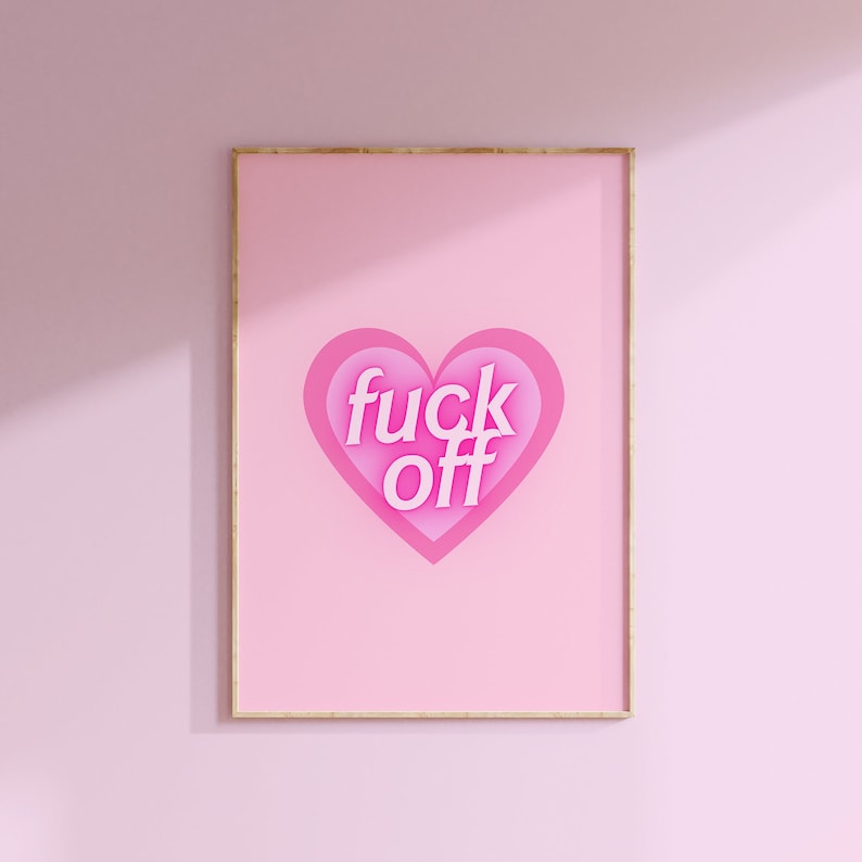 F off Printable Wall Art Digital Download Baddie | Etsy