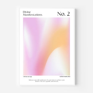 Angel Numbers Set Poster Wall Art Print, Gradient Aura Angel Energy ...