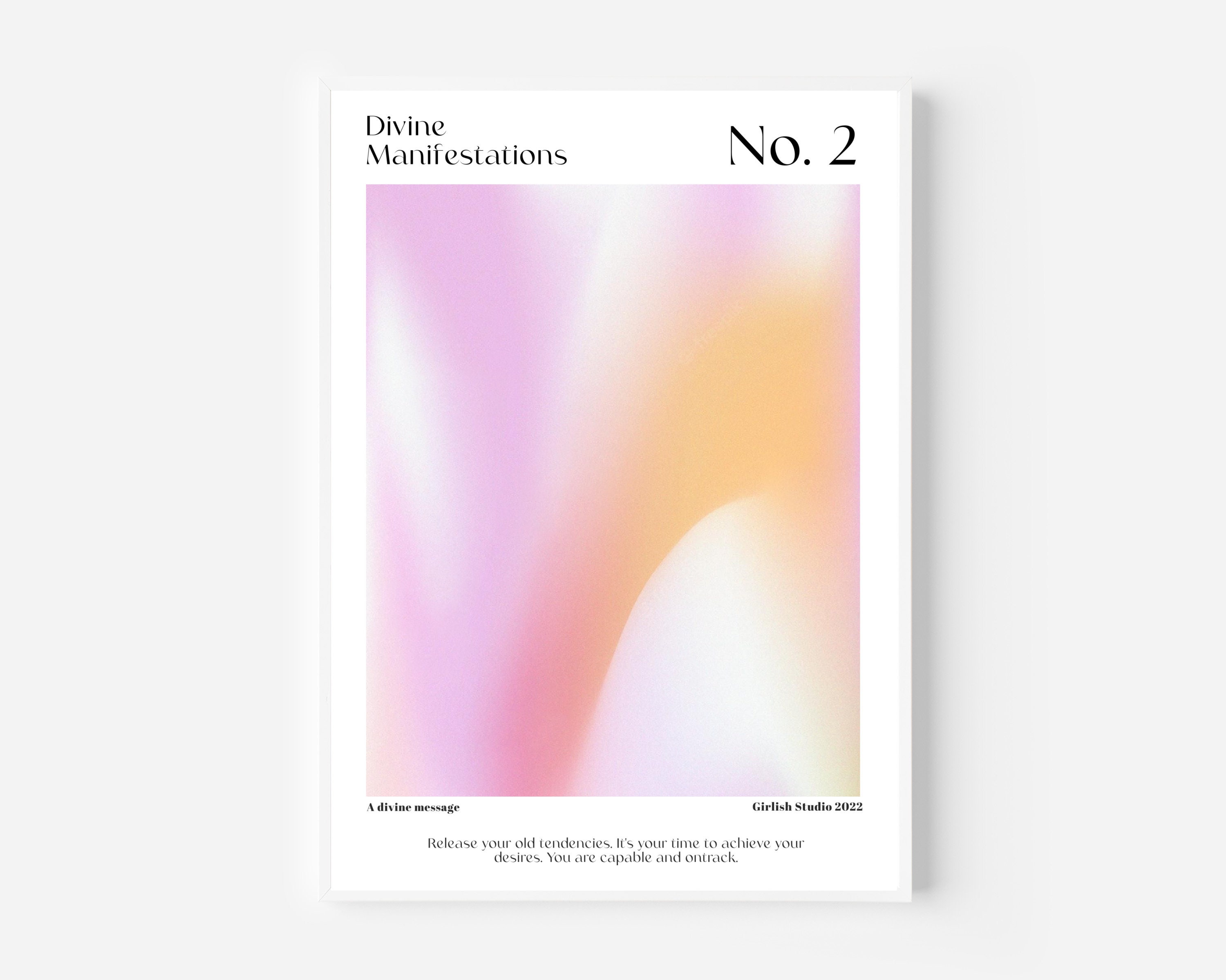 Angel Numbers Set Poster Wall Art Print, Gradient Aura Angel Energy ...