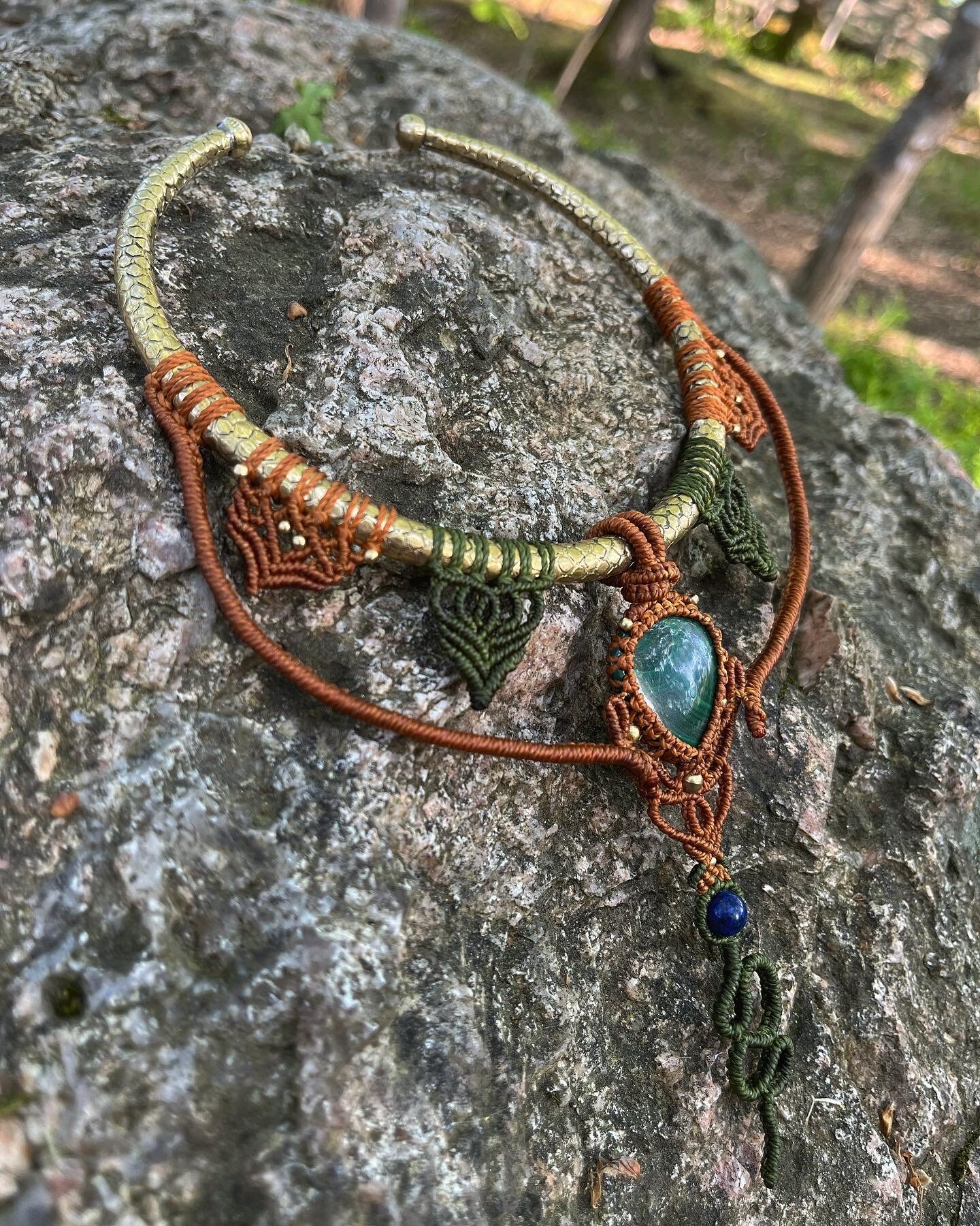 Apep Ancient Egyptian Serpent Snake Macramé Brass Torque Statement ...