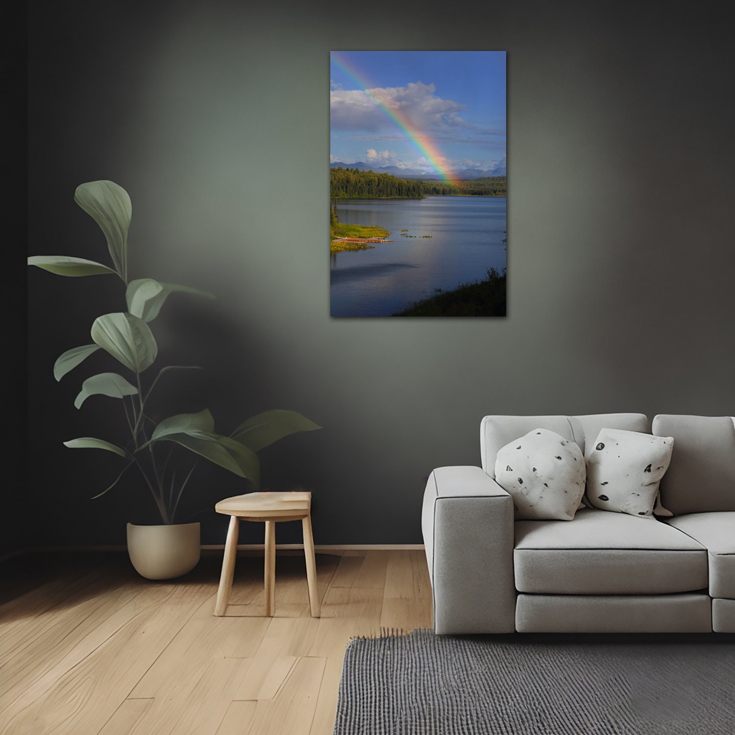 Rainbow Reflection, Lake Rainbow, Fish Lake, Lake Reflection, Digital ...