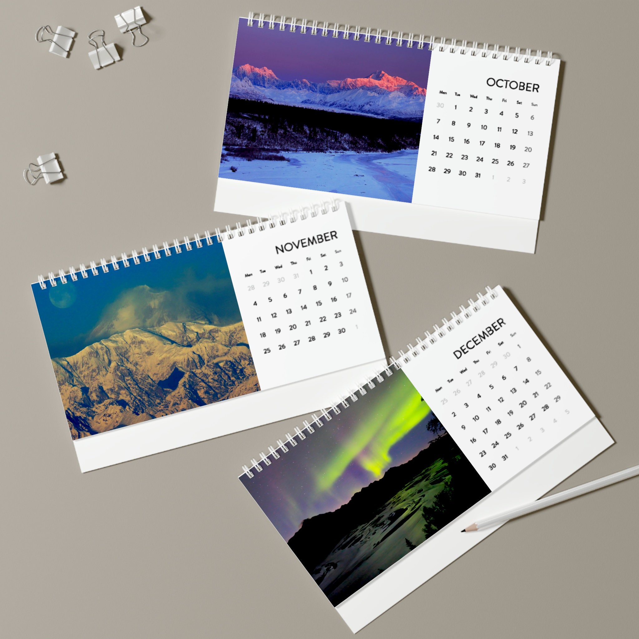 Denali Alaska 2024 Desk Calendar, Mt Mckinley, Alaska Art Calendar ...