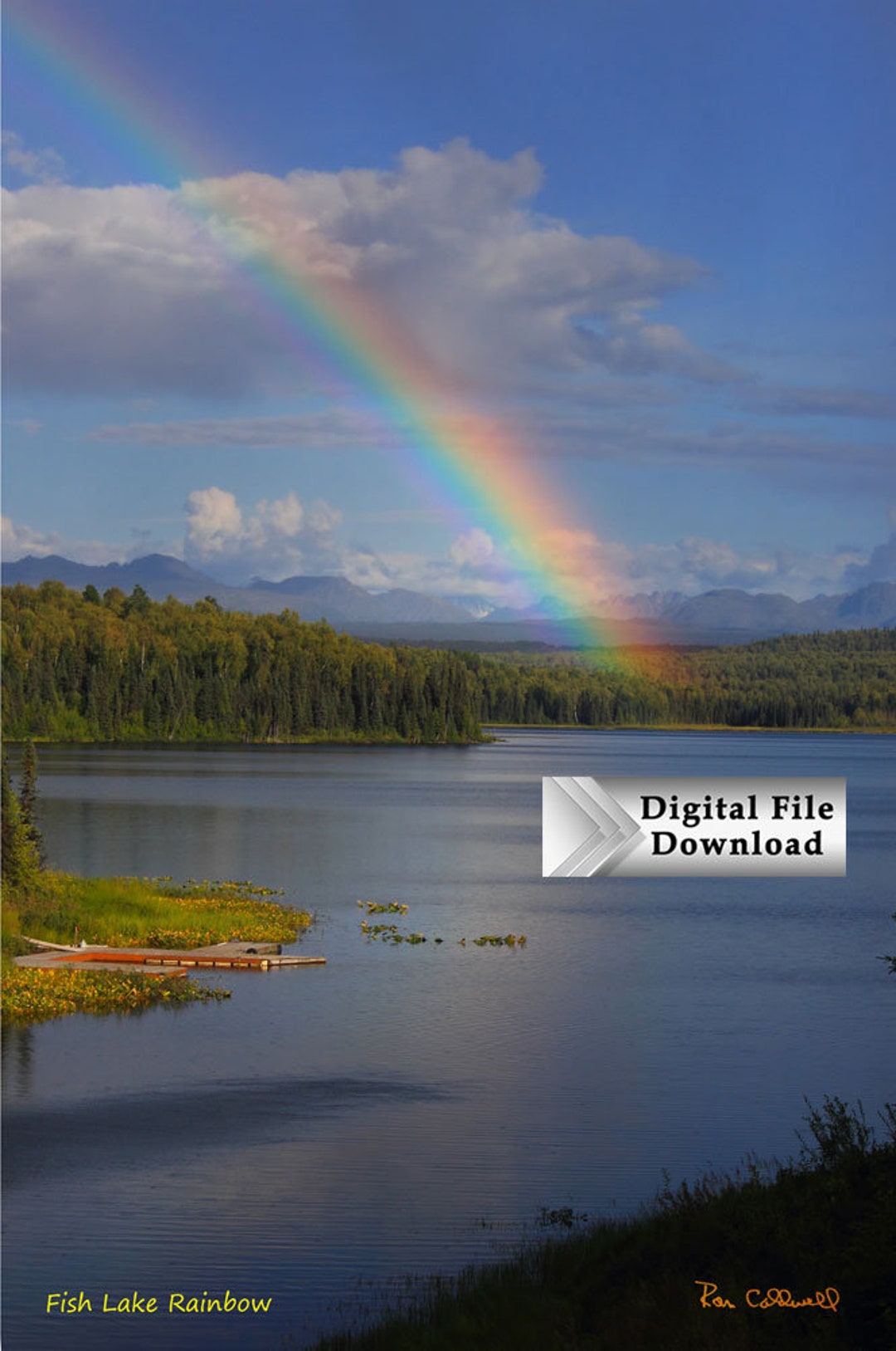 Rainbow Reflection, Lake Rainbow, Fish Lake, Lake Reflection, Digital ...