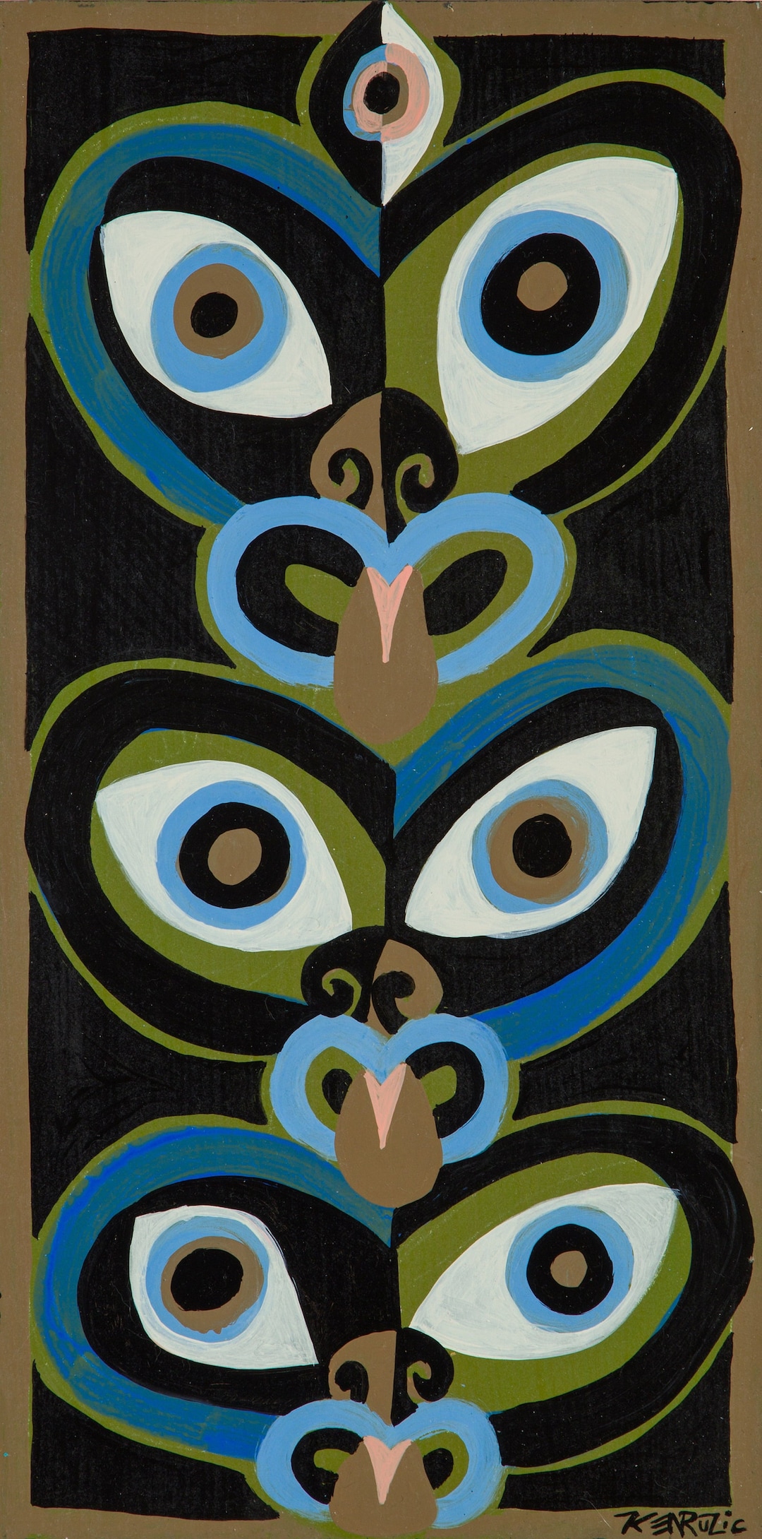 Pouwhenua 20 X 10 Original Tiki Painting - Etsy