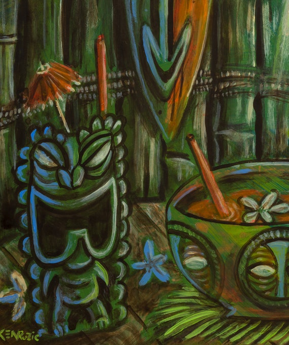 Tiki Art Paintings Tiki Art #4 By Amy LeVine
