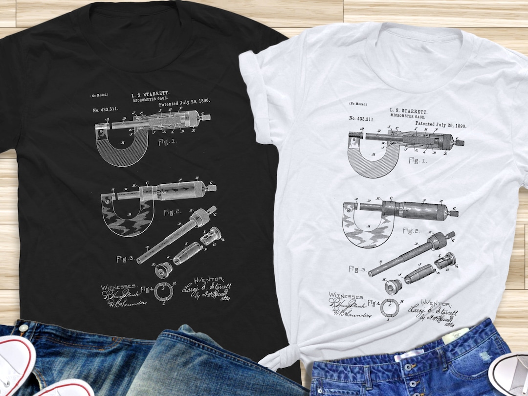 Starrett Micrometer Gage Patent Shirt, Micrometer Shirt, Micrometer ...