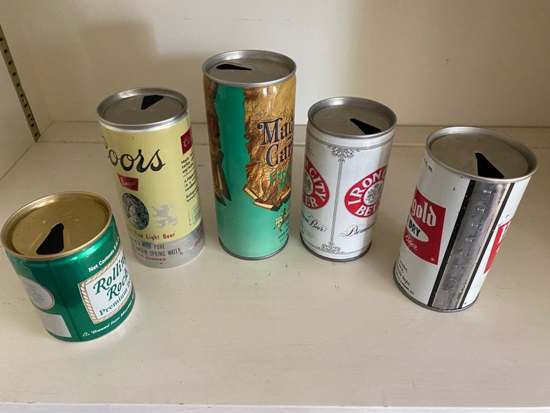 5 Vintage Pull Tab Beer Cans - Etsy