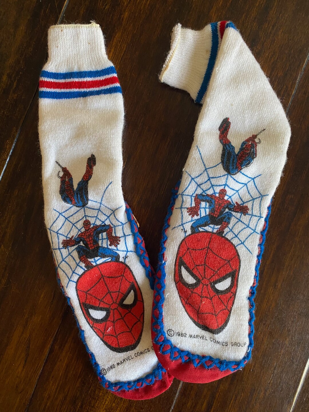 Vintage Toastee Sox Spiderman Sock/slippers 1982 - Etsy