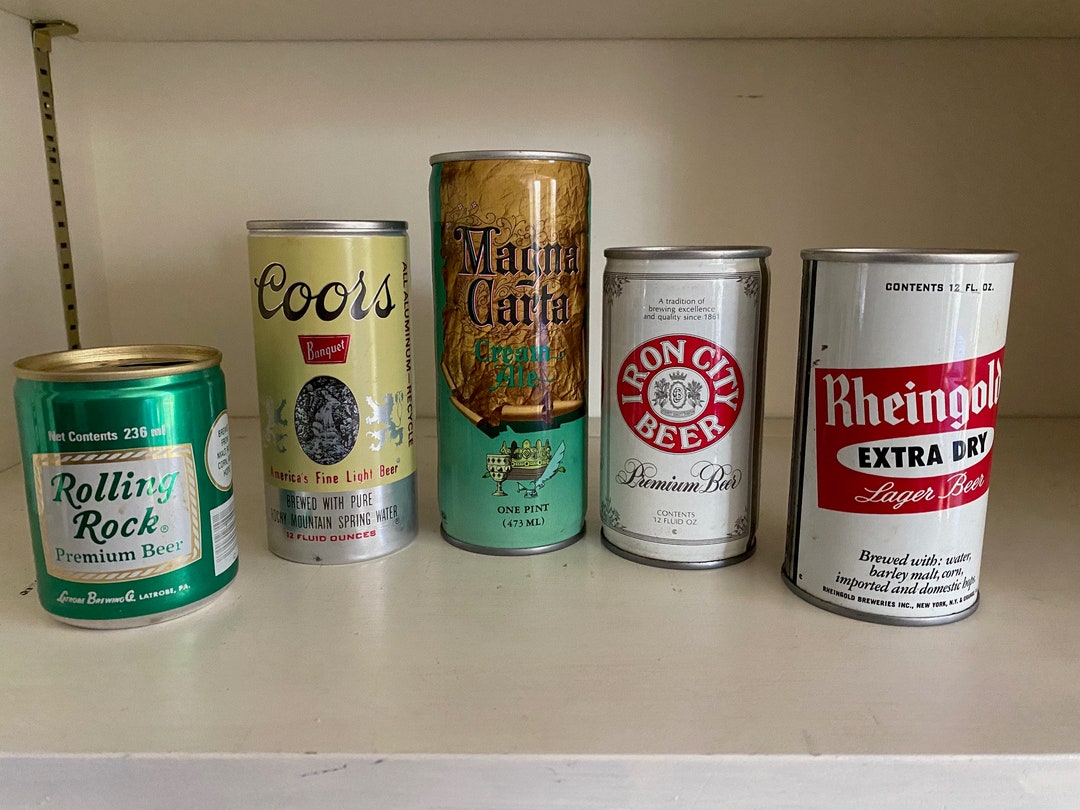 5 Vintage Pull Tab Beer Cans - Etsy