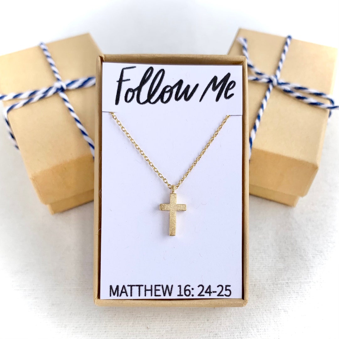 Cross Necklace, Graduation Gifts, Christian Gifts, Follow Me, Small ...