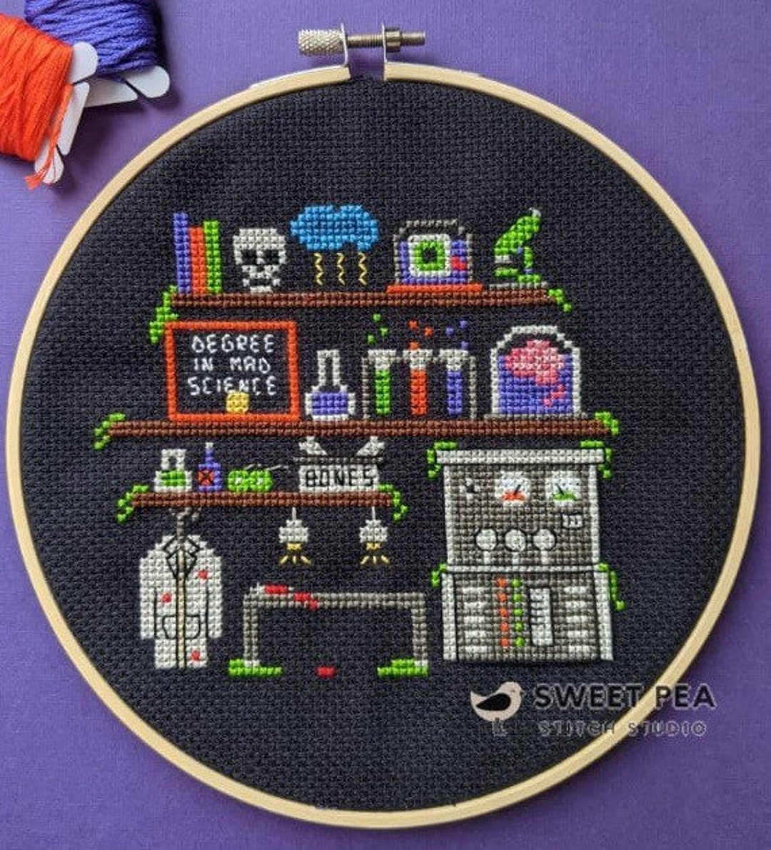 PDF Cross-stitch PATTERN - Mad Science Lab - Instant Download - Etsy
