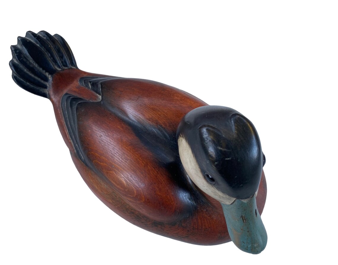 1985 Vintage Wooden Decoy Duck - Etsy