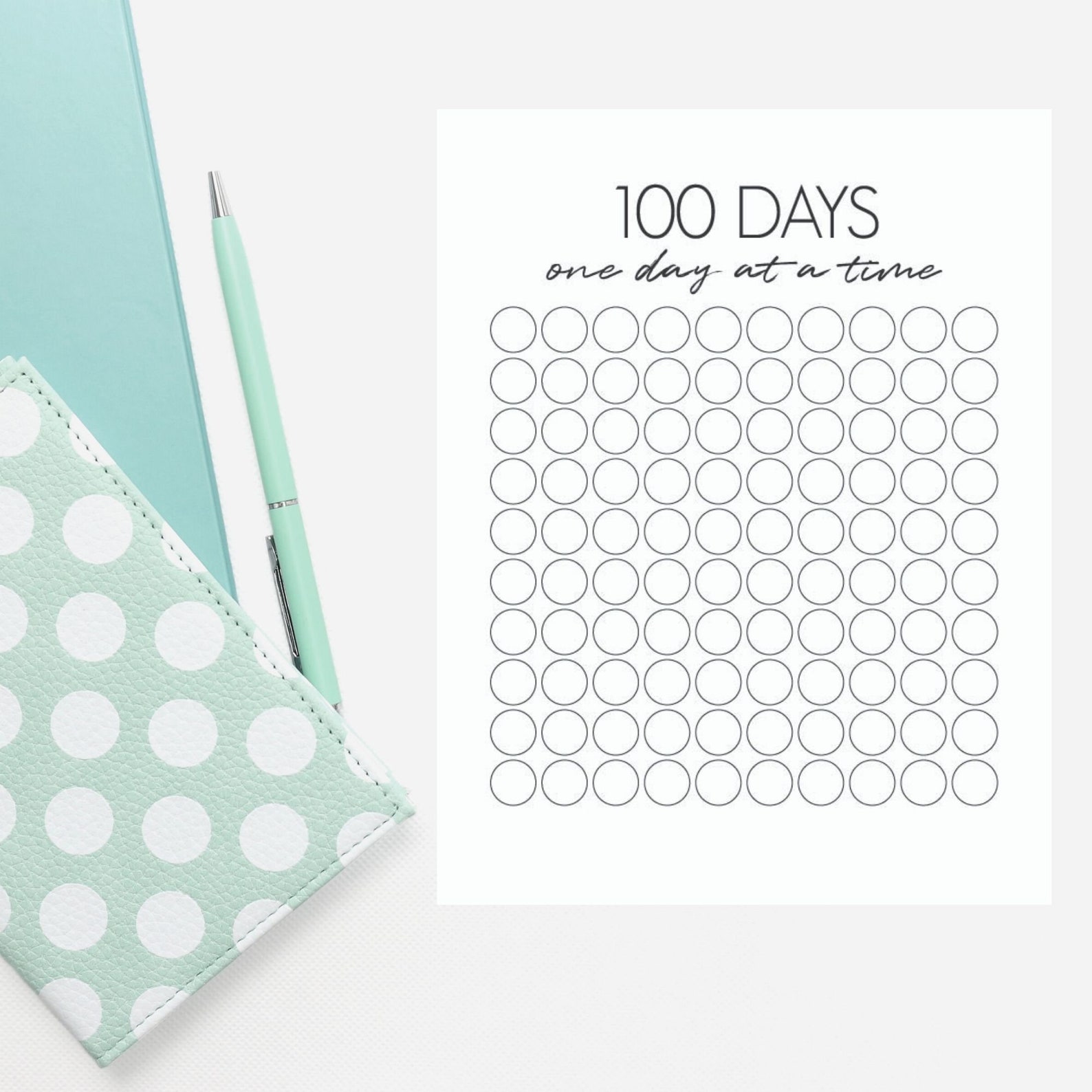 100 DAYS PRINTABLE, Printable Habit Tracker, Printable Incentive, Daily ...