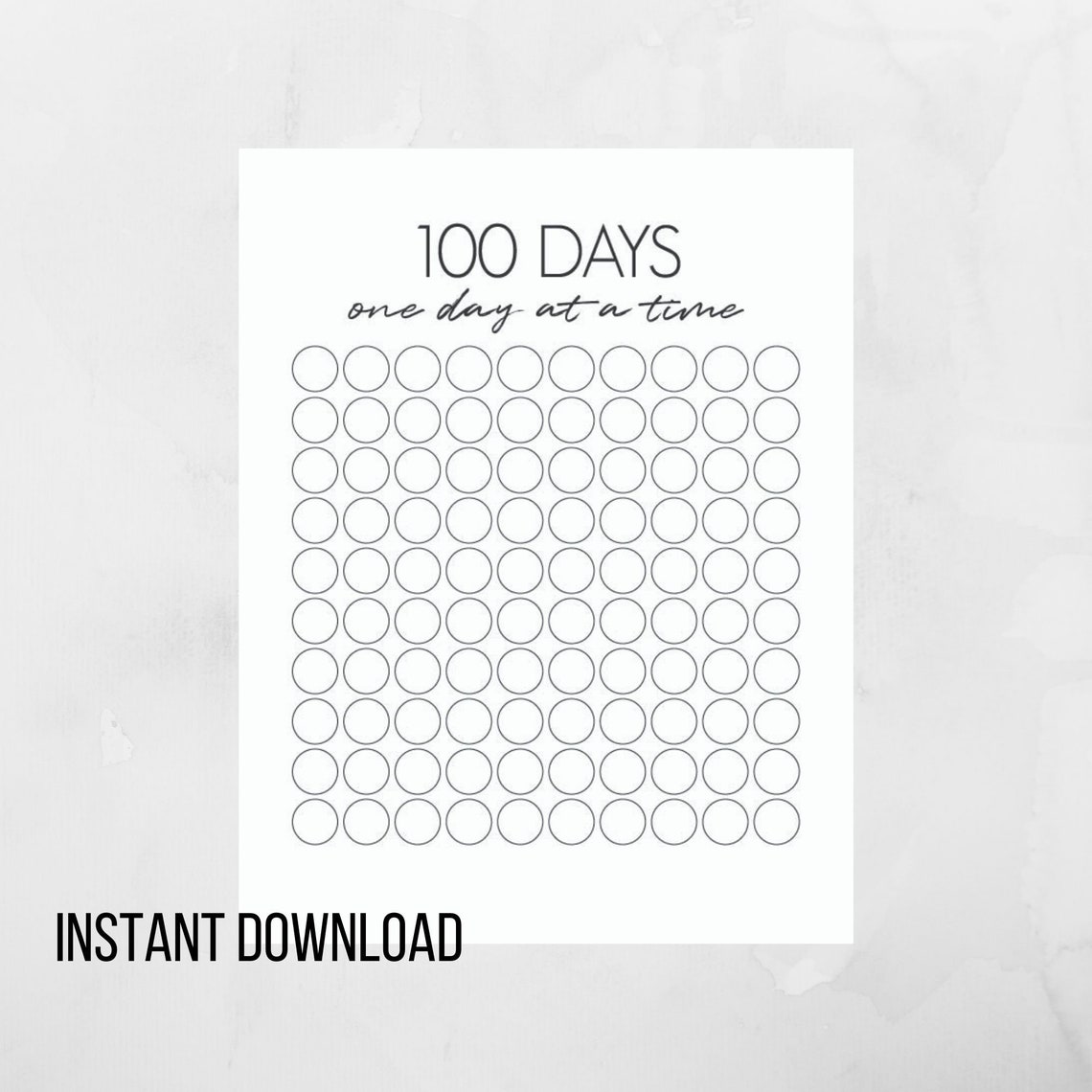 100 DAYS PRINTABLE, Printable Habit Tracker, Printable Incentive, Daily ...