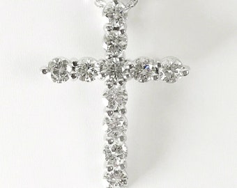 Large Diamond Cross Pendant - Etsy