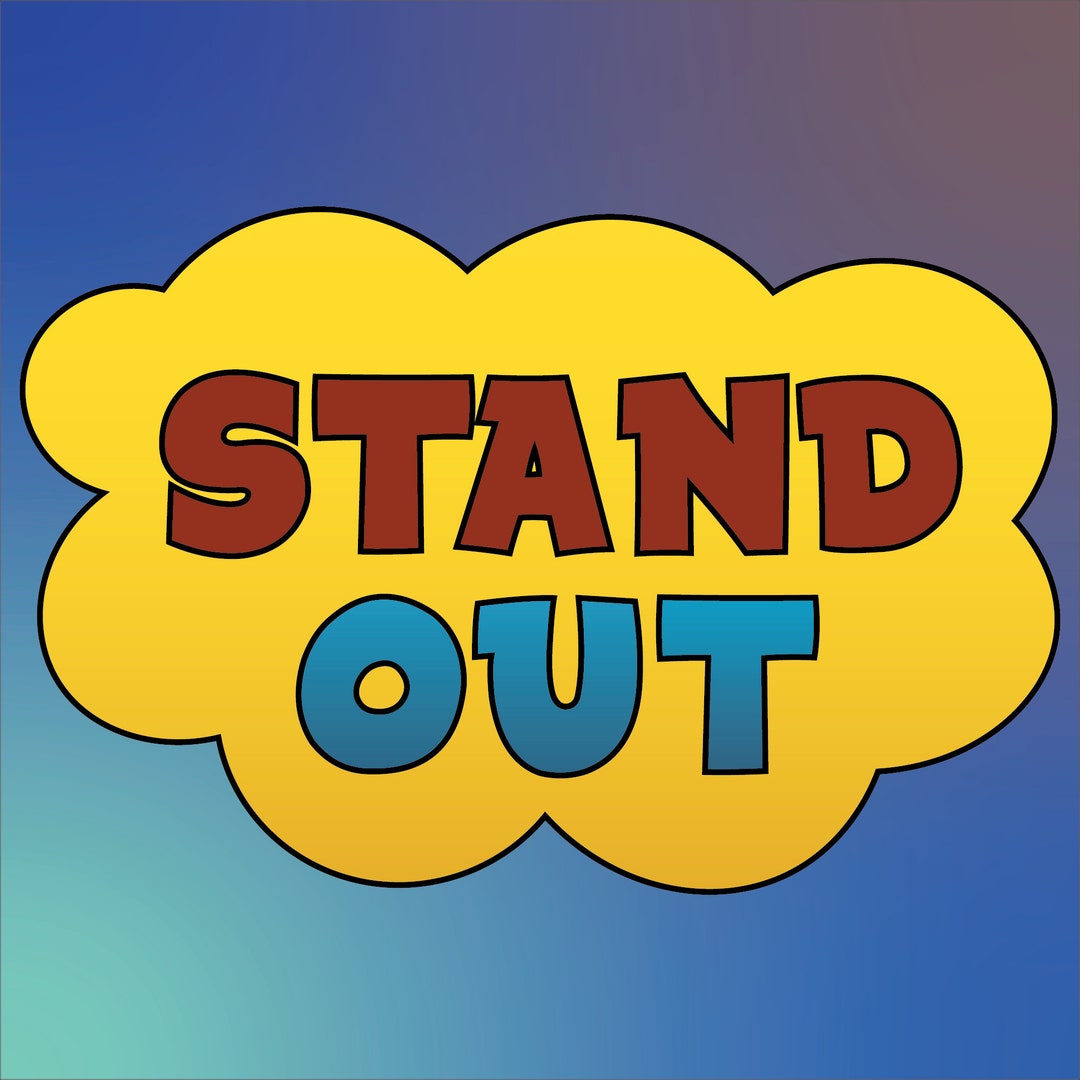 STAND OUT Comic Style SVG Sticker - Etsy