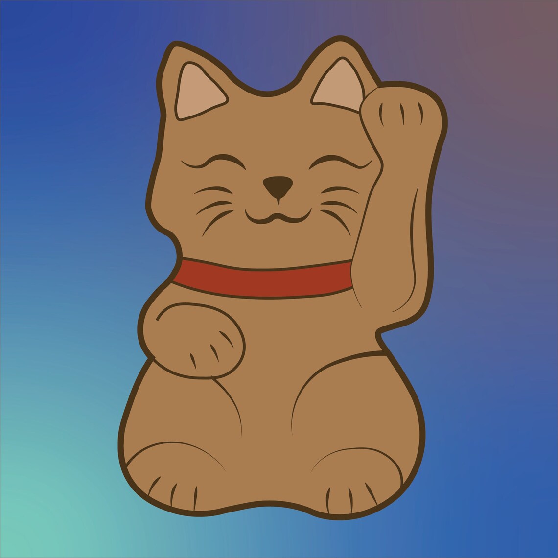 Maneki Neko Japanese Cat SVG - Etsy