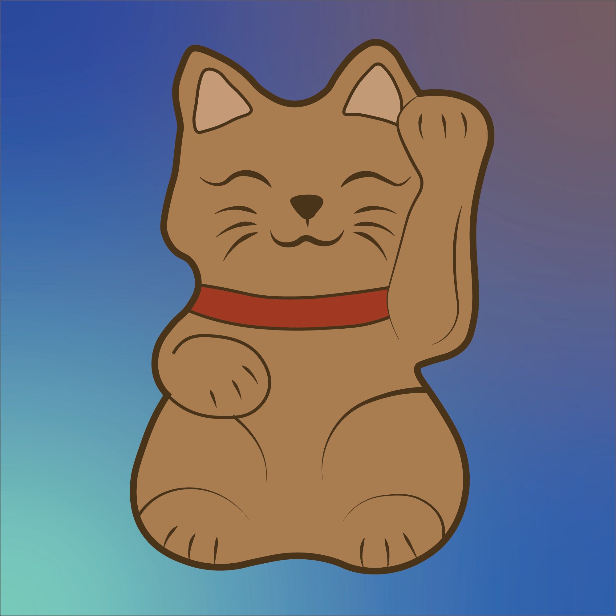 Maneki Neko Japanese Cat SVG - Etsy