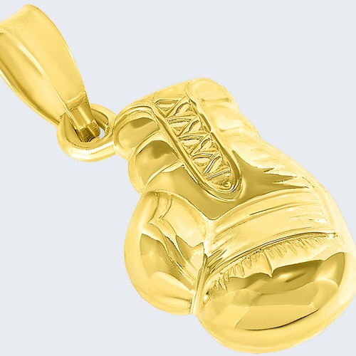 14K Yellow Gold Two Tone 3D Boxing Gloves Charm Sports Pendant | Etsy