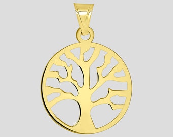 Gold Tree Pendant - Etsy