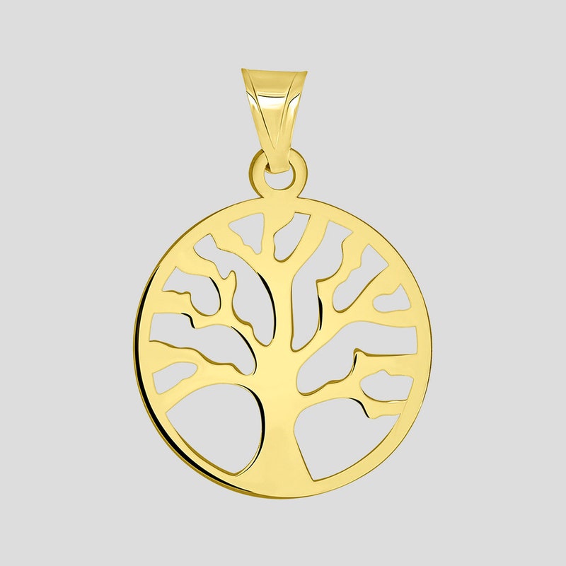 Gold Tree Pendant - Etsy