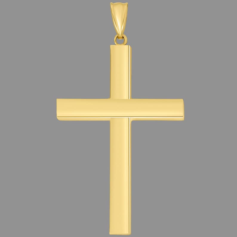 14k Yellow Gold Cross Pendant, Personalized Engraving Available - Etsy