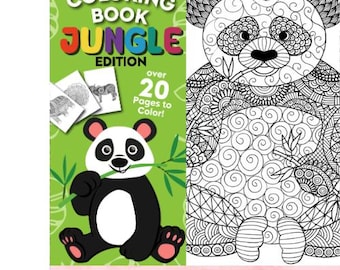 20 Amazing Animals Printable Kids Coloring Book With 20 Digital ...