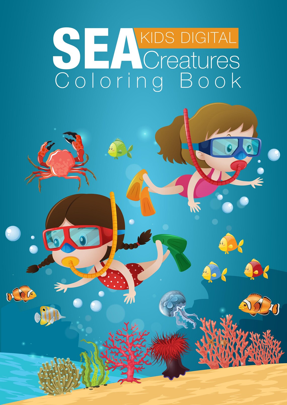 Printable Kids Coloring Book: SEA Creatures by Peachycolorme Kids ...
