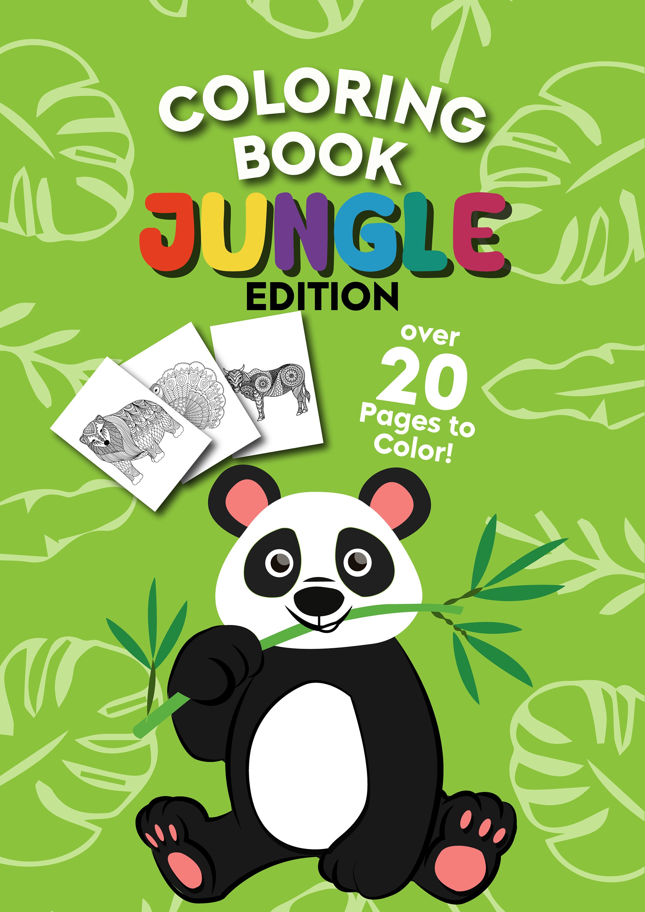20 Amazing Animals Printable Kids Coloring Book With 20 Digital ...
