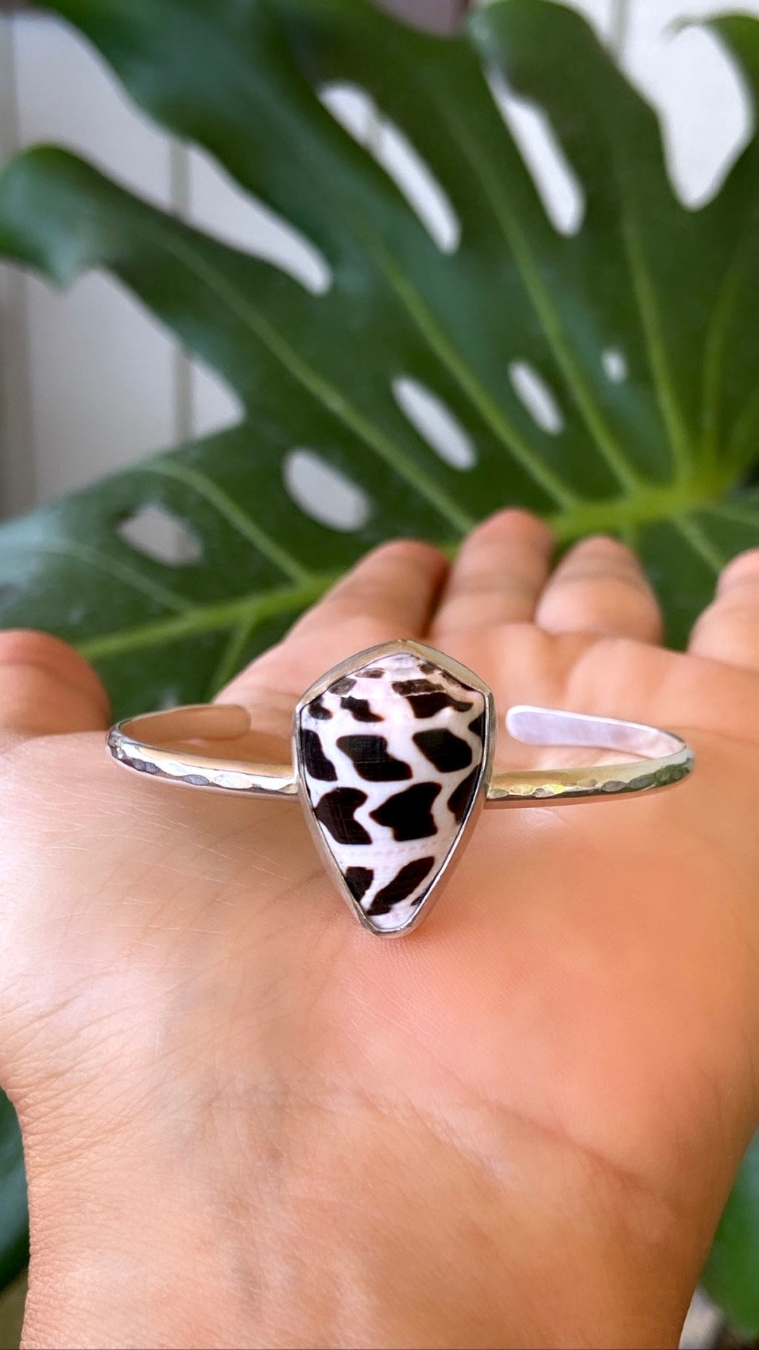 Sterling Silver Hawaiian Hebrew Shell Bracelet/adjustable Cuff - Etsy